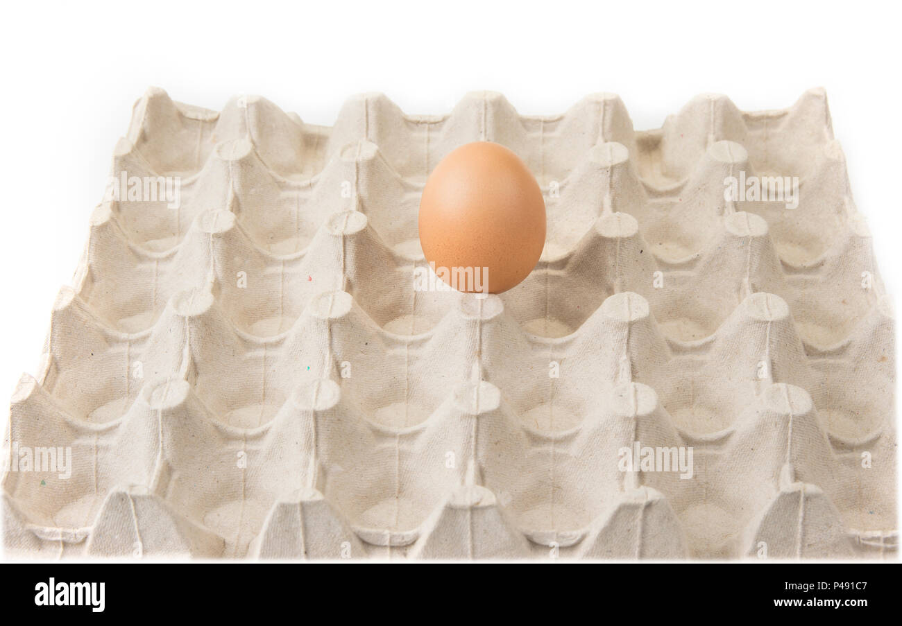 Single egg in the container. Stand out concept Stock Photo - Alamy
