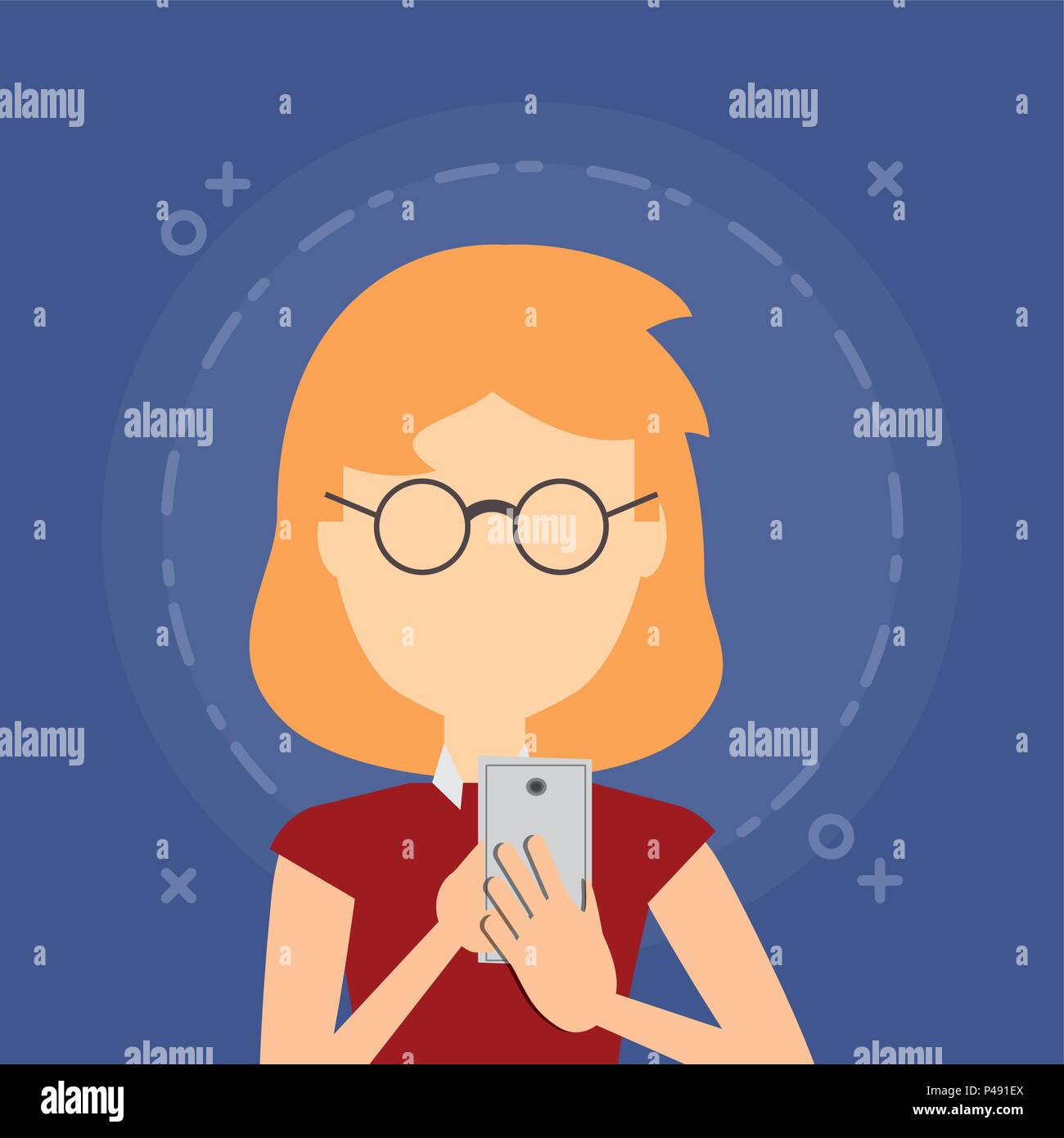 Old woman using a phone Stock Vector Images - Alamy