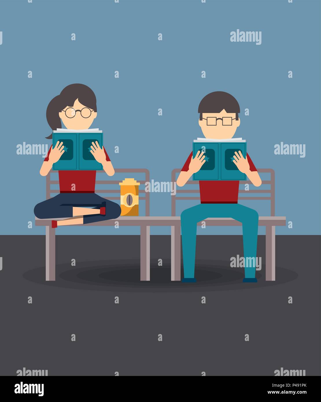 Woman reading book over coffee hi-res stock photography and images - Alamy