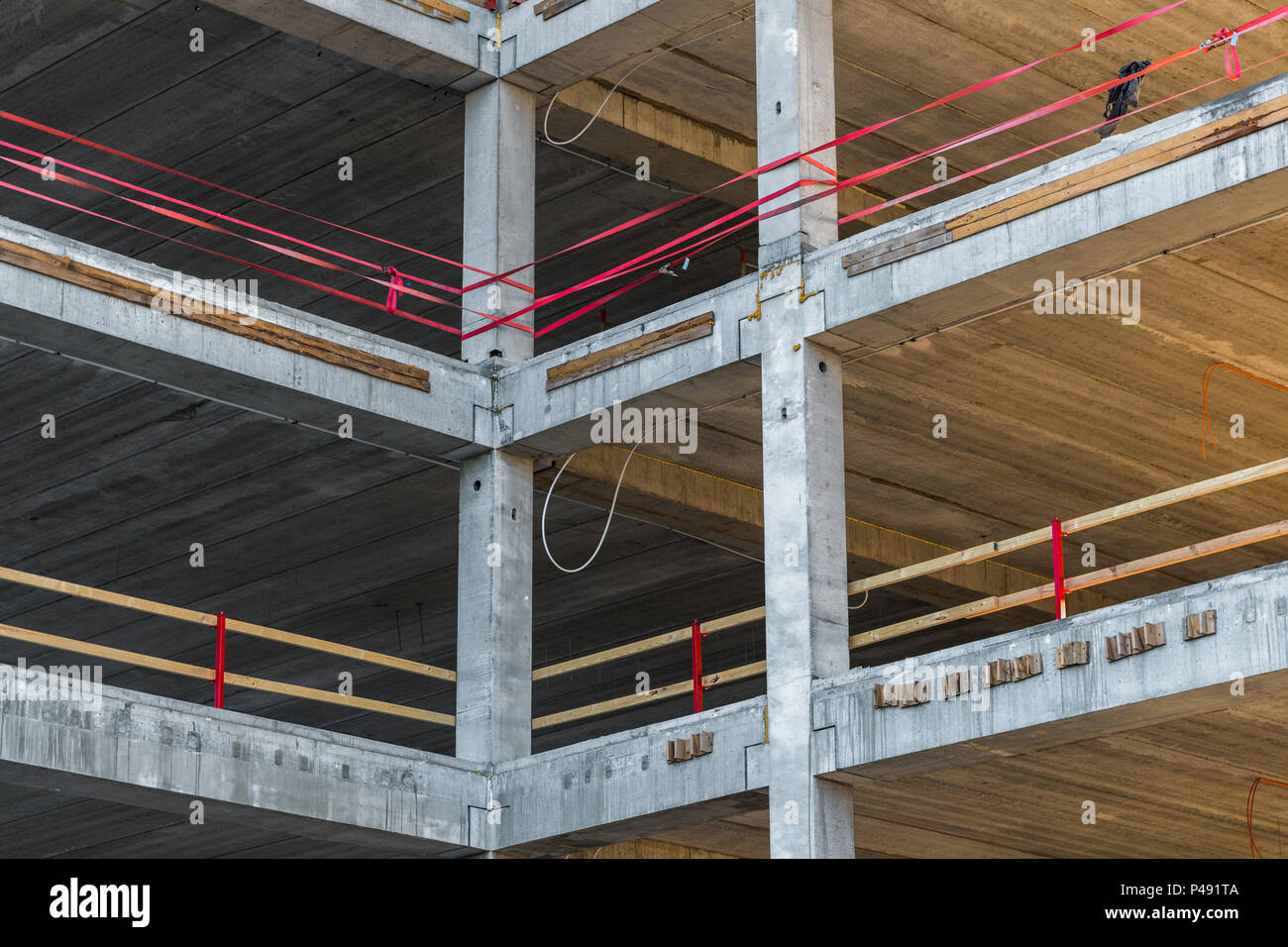 Construction site building corner background with nice lines in sunset ...