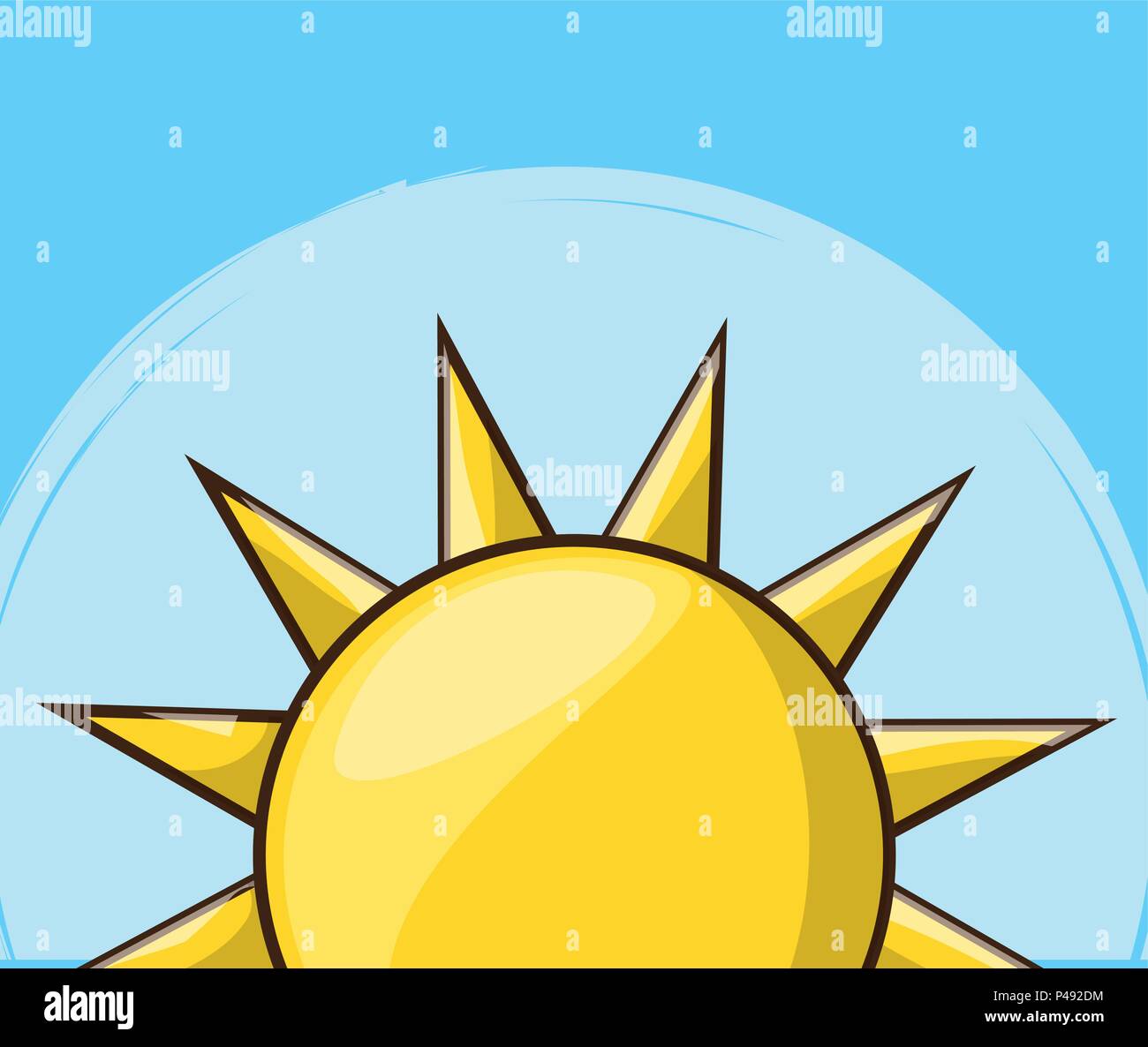 sun over blue background, colorful design. vector illustration Stock ...
