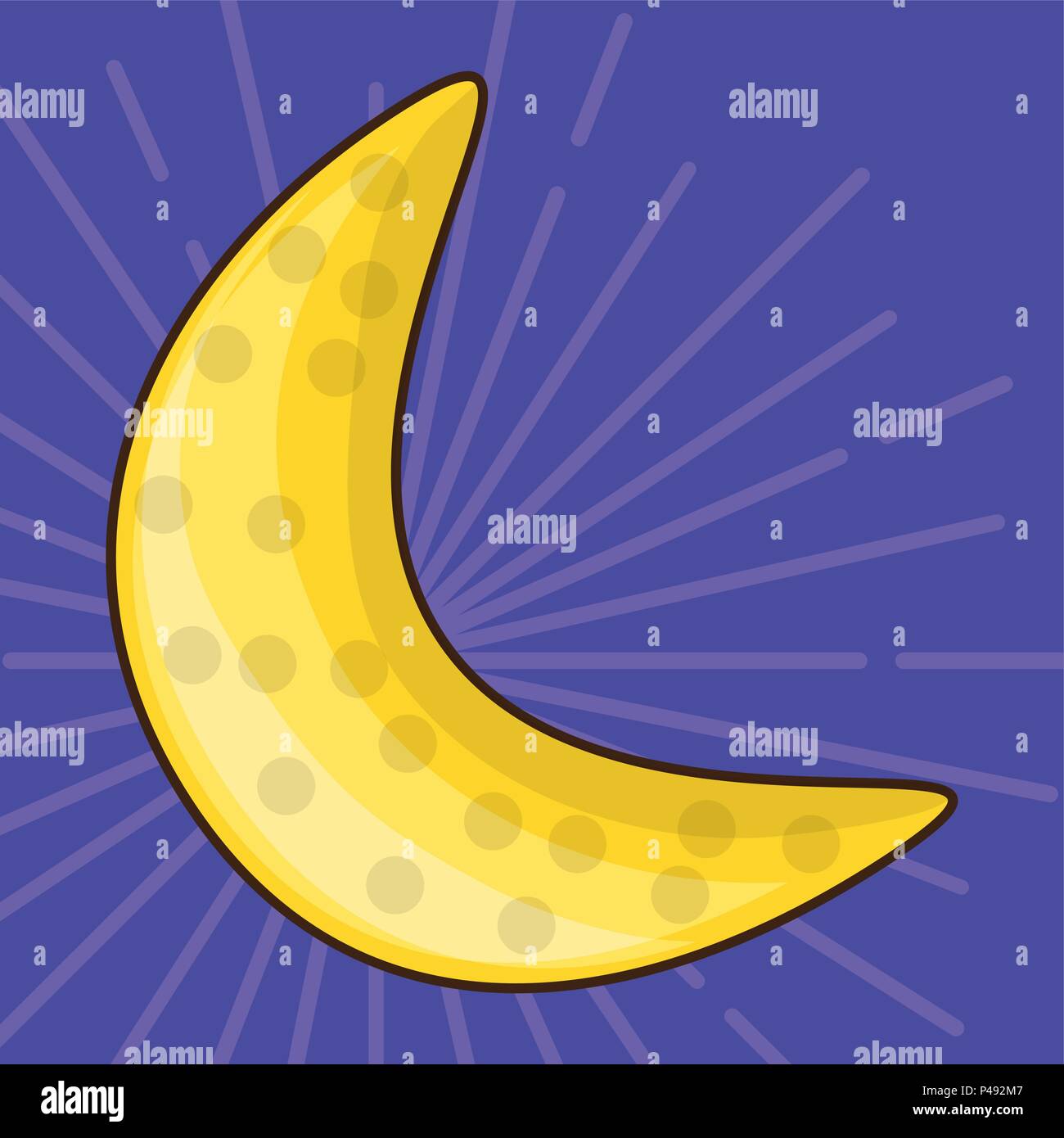 half moon icon over purple background, colorful design. vector ...
