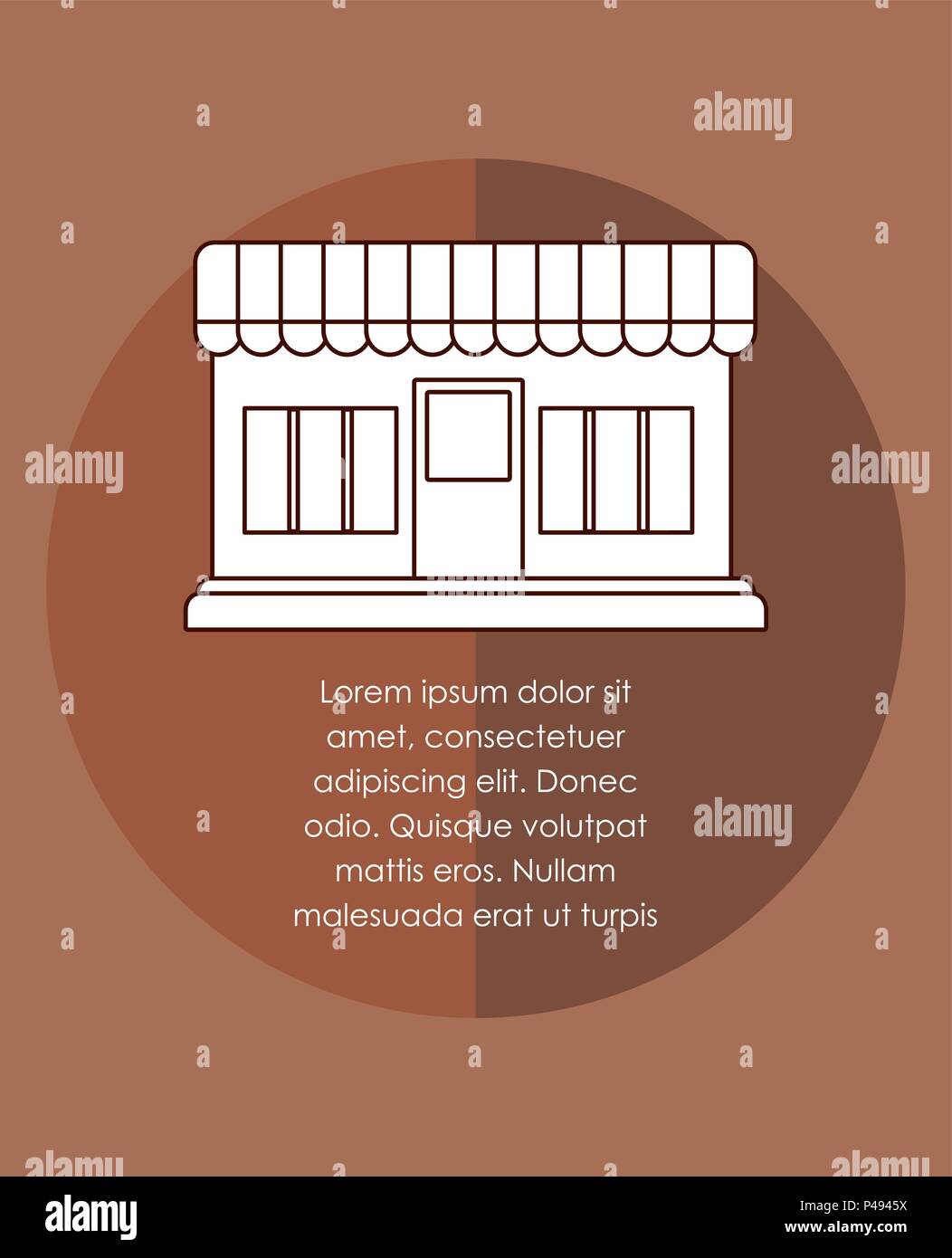Infographic of urban city concept with store icon over brown background ...
