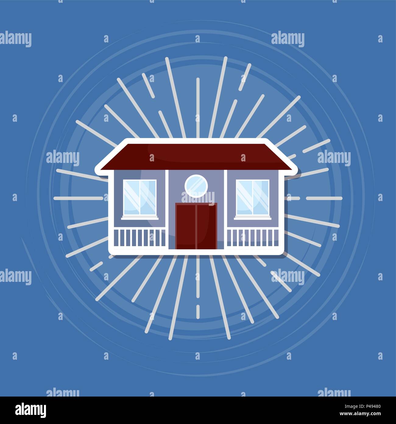 house icon over blue background, colorful design. vector illustration ...