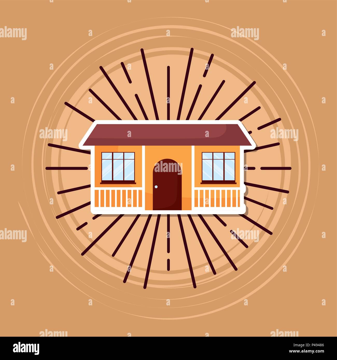 house icon over brown background, colorful design. vector illustration ...