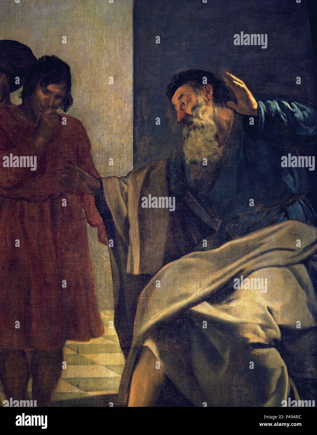 LA TUNICA DE JOSE - DETALLE DE SU PADRE JACOB - SIGLO XVII - BARROCO ...