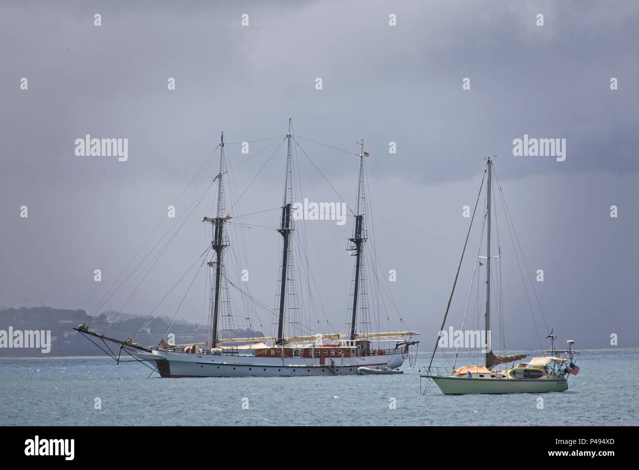 Two sailboats on caribbean hi-res stock photography and images - Alamy