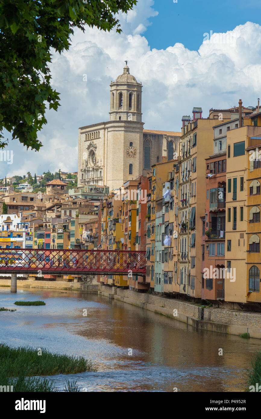 Nice water landmark in a spanish town Gerona Stock Photo - Alamy