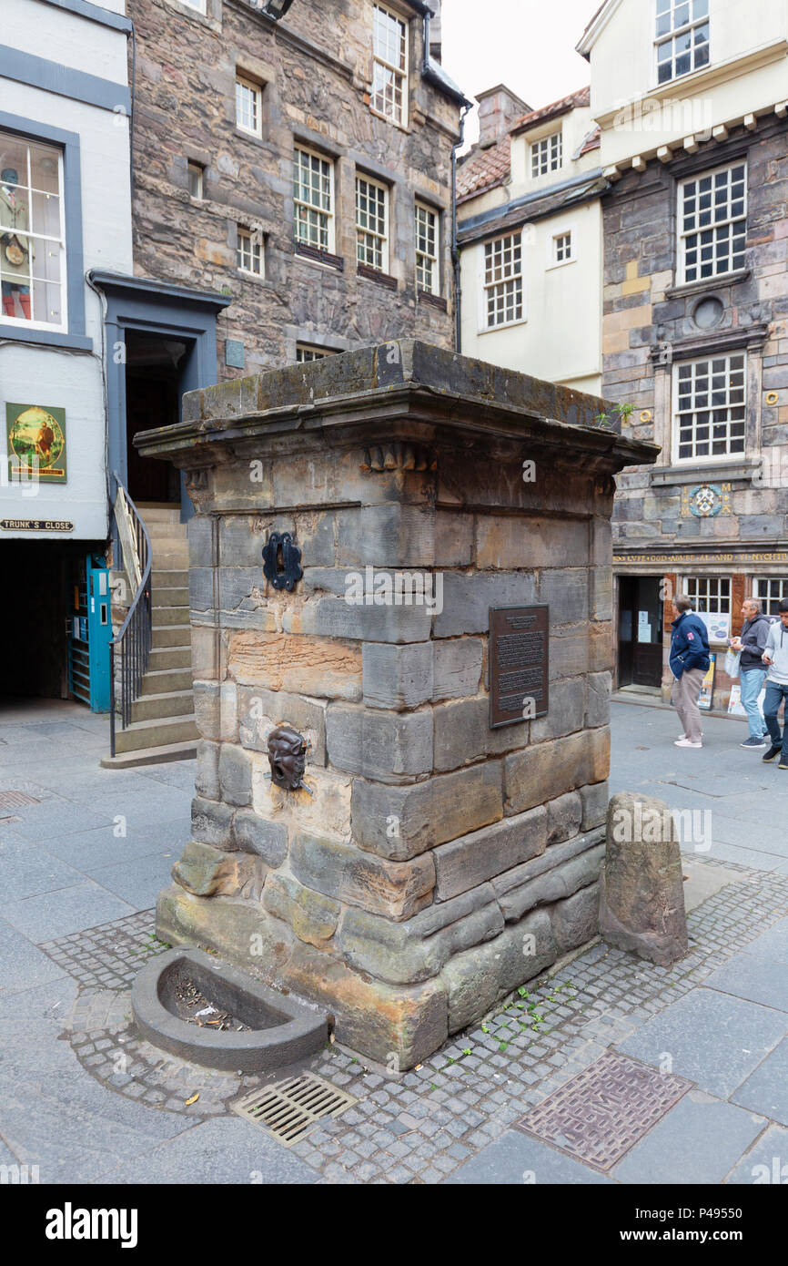 The Netherbow Wellhead or Cistern, High St, the Royal Mile, Edinburgh ...