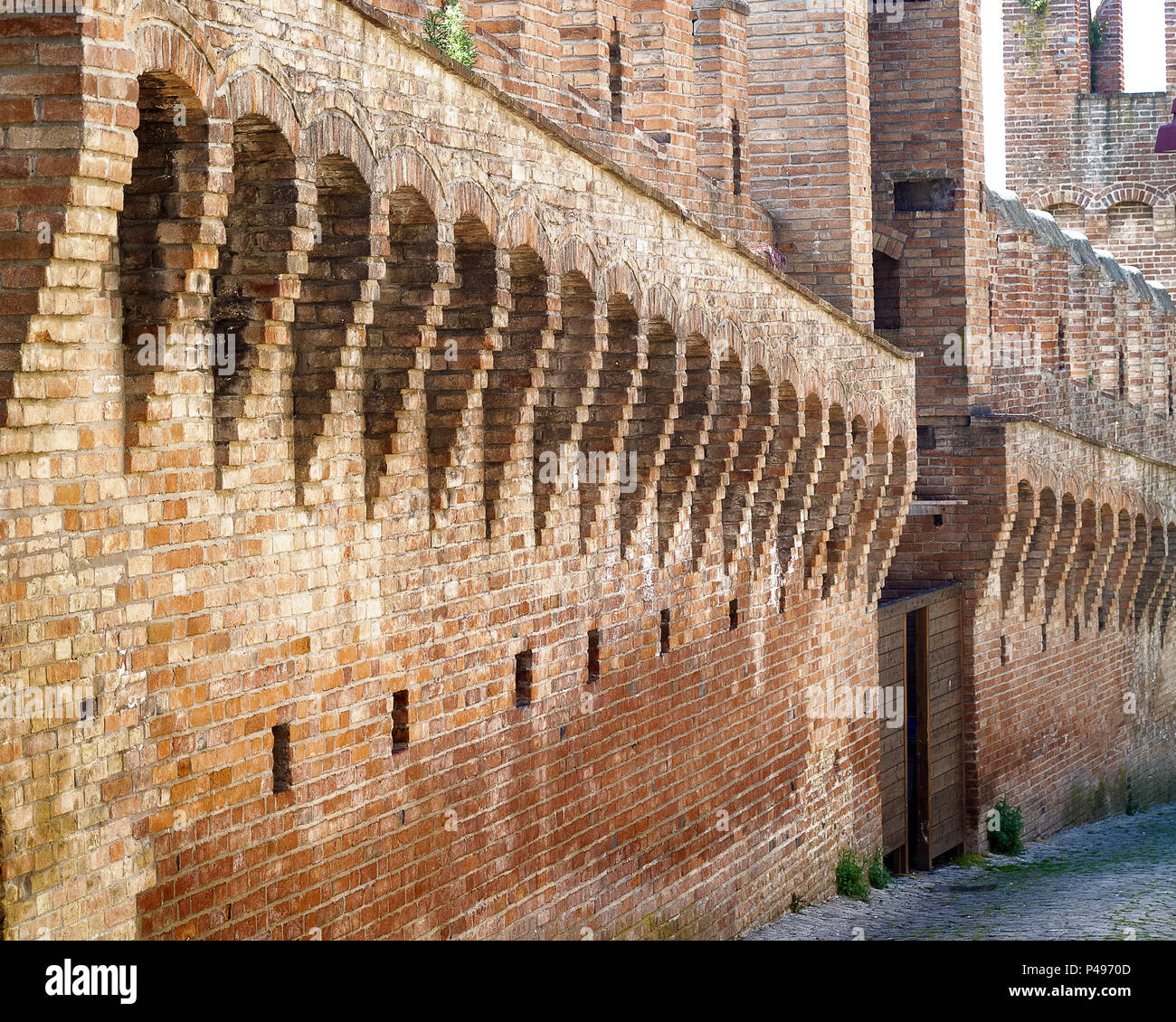 Defensive walls of the medieval fortress of Gradara, where the famous ...