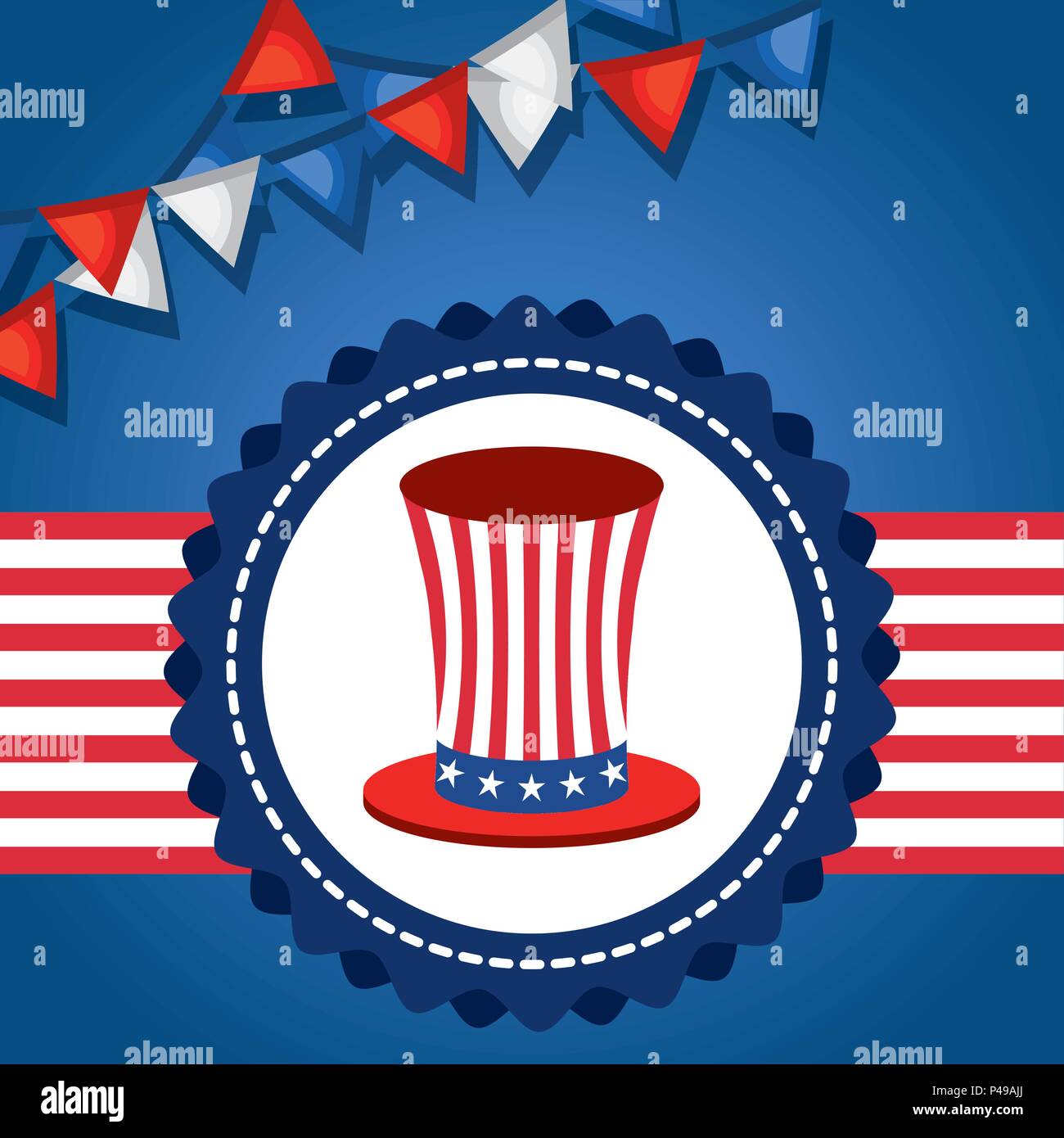 USA independence day with hat Stock Vector Image & Art - Alamy