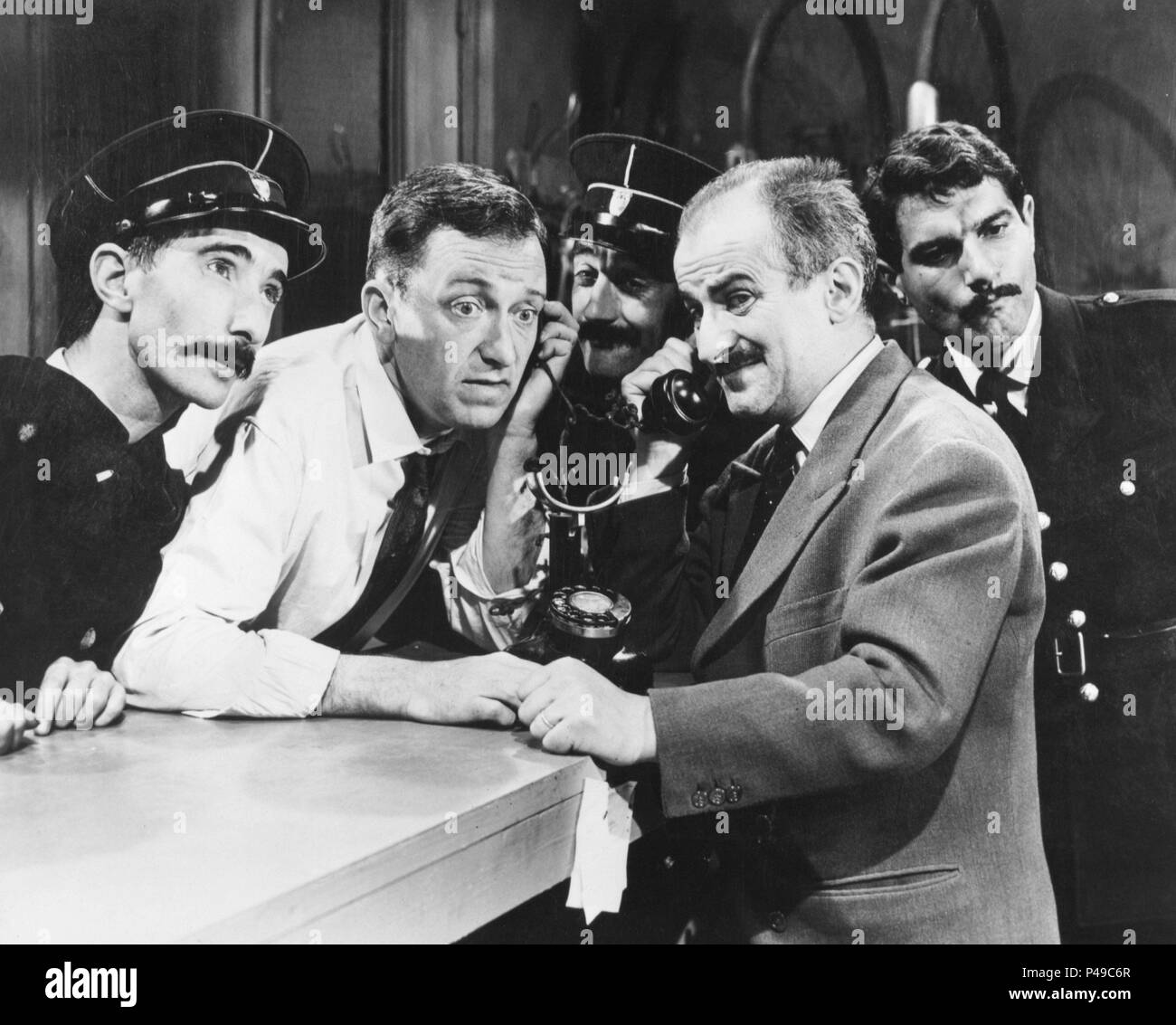 French Comedy Film With Louis De Funes Black and White Stock Photos ...