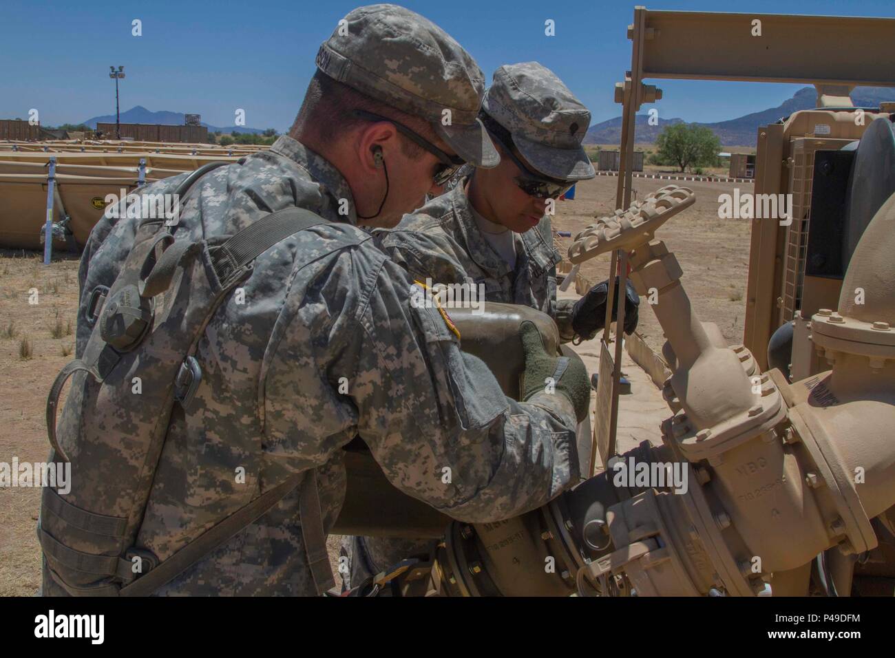 U.S. Army Reserve Spcs. Sharice Odom and Steven Sampson, Petroleum ...