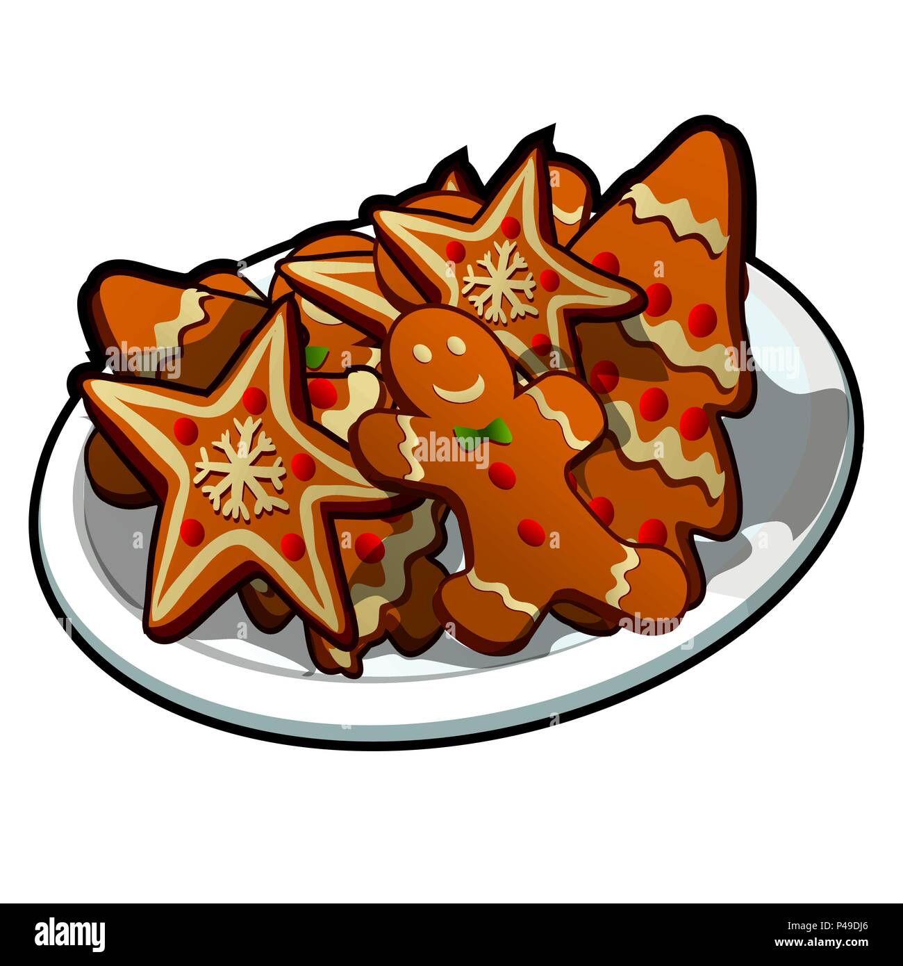 Cartoon Plate Of Christmas Cookies