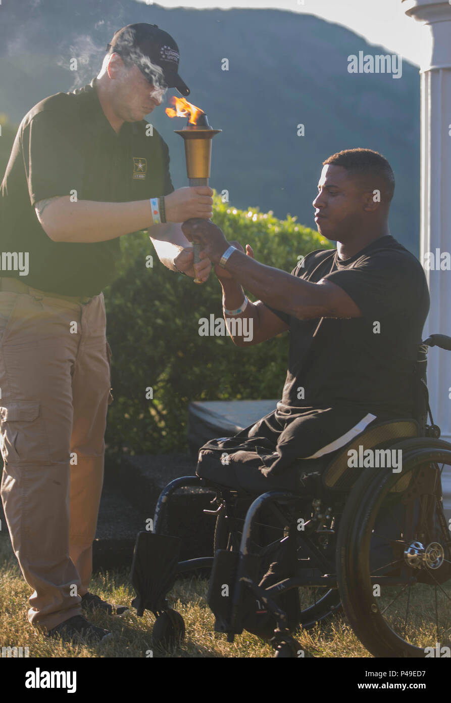 U.S. Army Veteran, Sgt. Ryan Major, of Baltimore, Maryland, receives ...