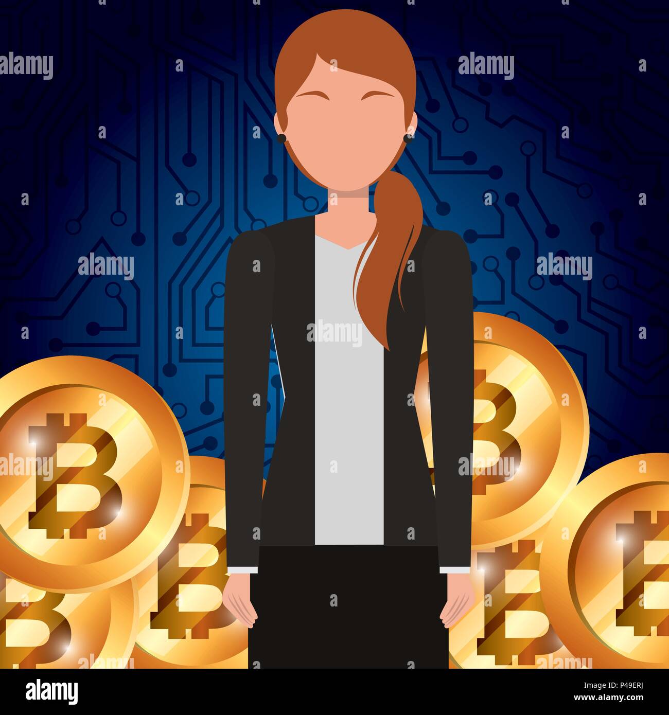 Bitcoin girl Stock Vector Images - Alamy