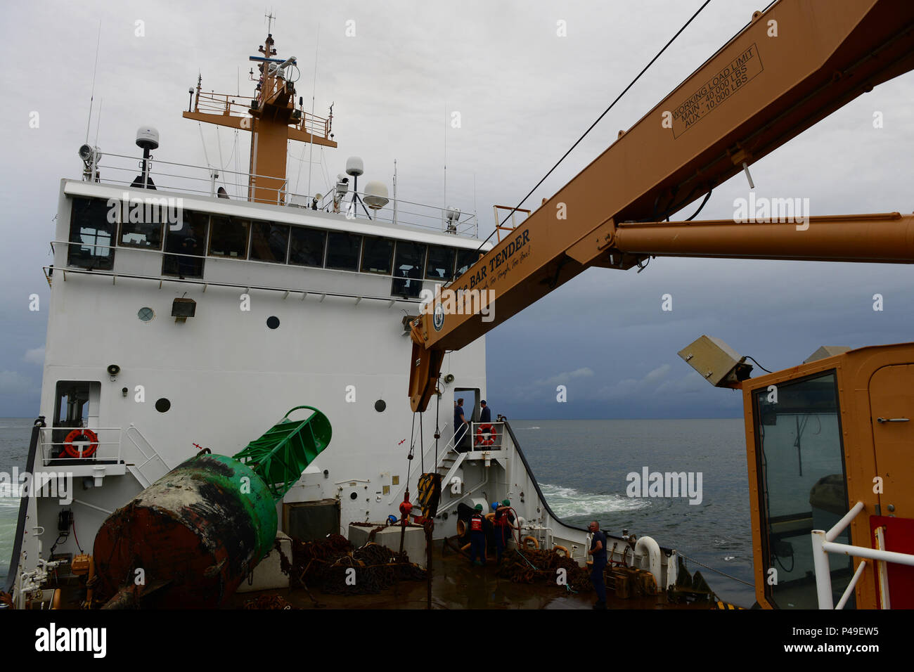 The Coast Guard Cutter Fir, a 225-foot Sea-going Buoy Tender, transits ...