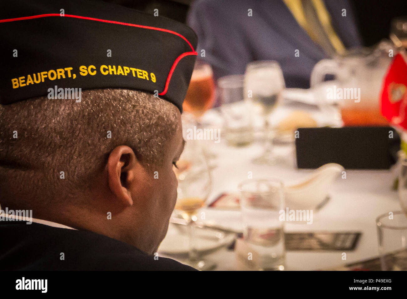 A Montford Point Marine attends the award ceremony for the ...