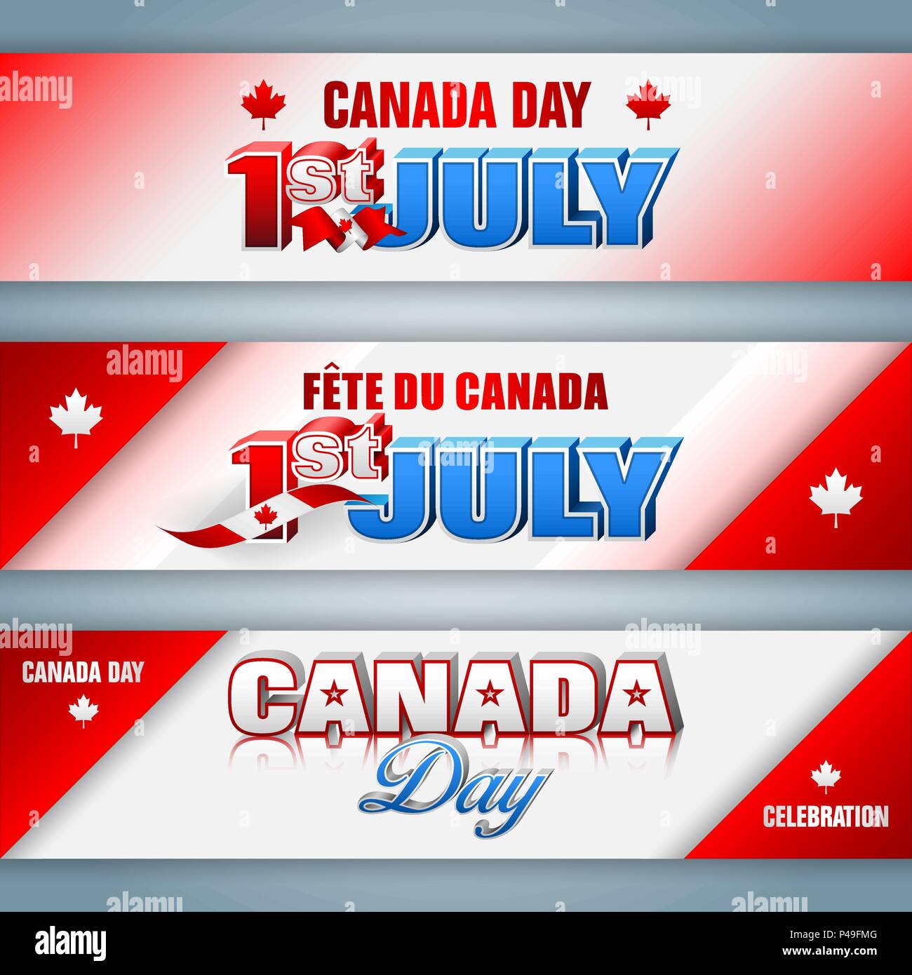 Canadian flag banners Stock Vector Images - Alamy