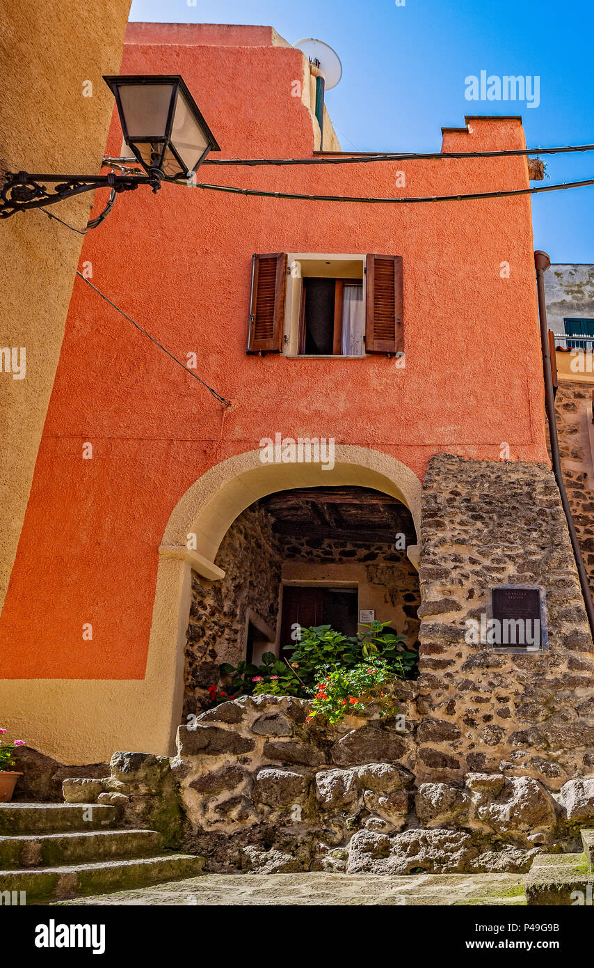 Italy Sardinia Anglona Castelsardo,historical center view, lo Polciu ...