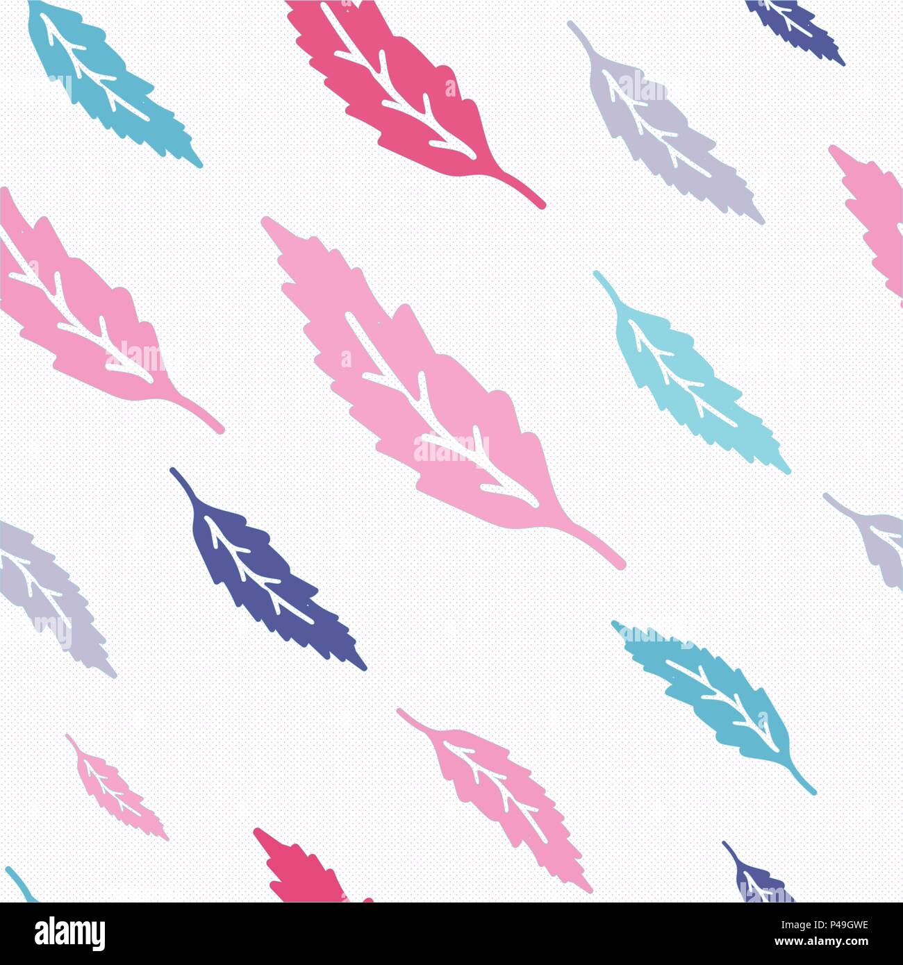 Vector illustration of colorful leaves seamless pattern. Light dotted ...