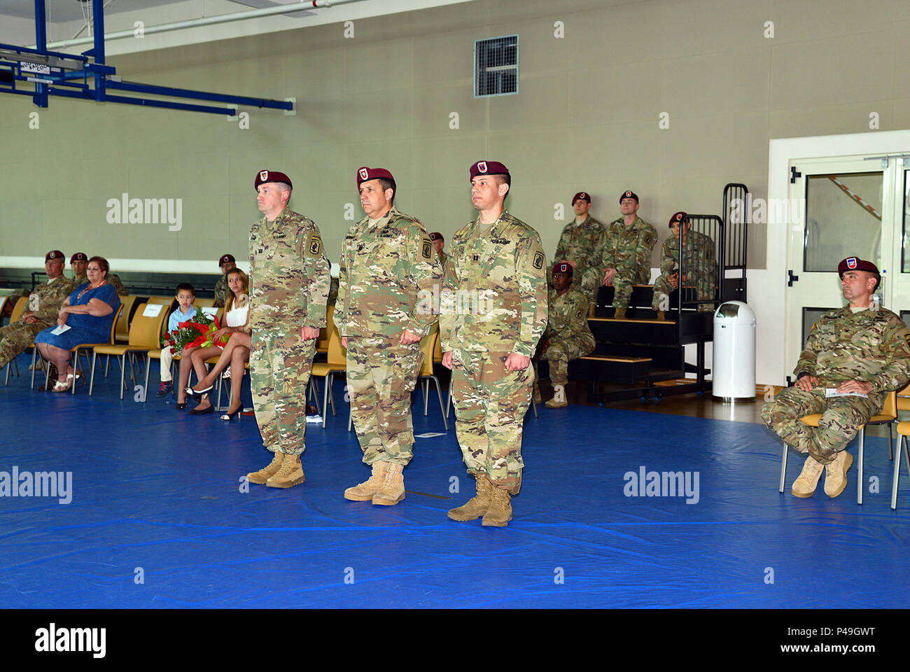 Lt. Col. Benjamin A. Bennett, center, commander of 54th Brigade ...