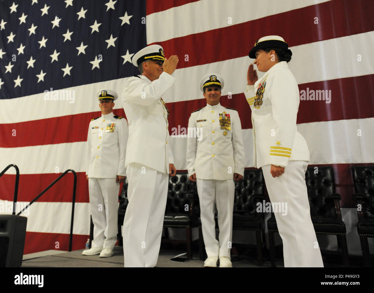 VIRGINIA BEACH, Va. (June 22, 2016) - Cmdr. Danielle Lukich, right ...