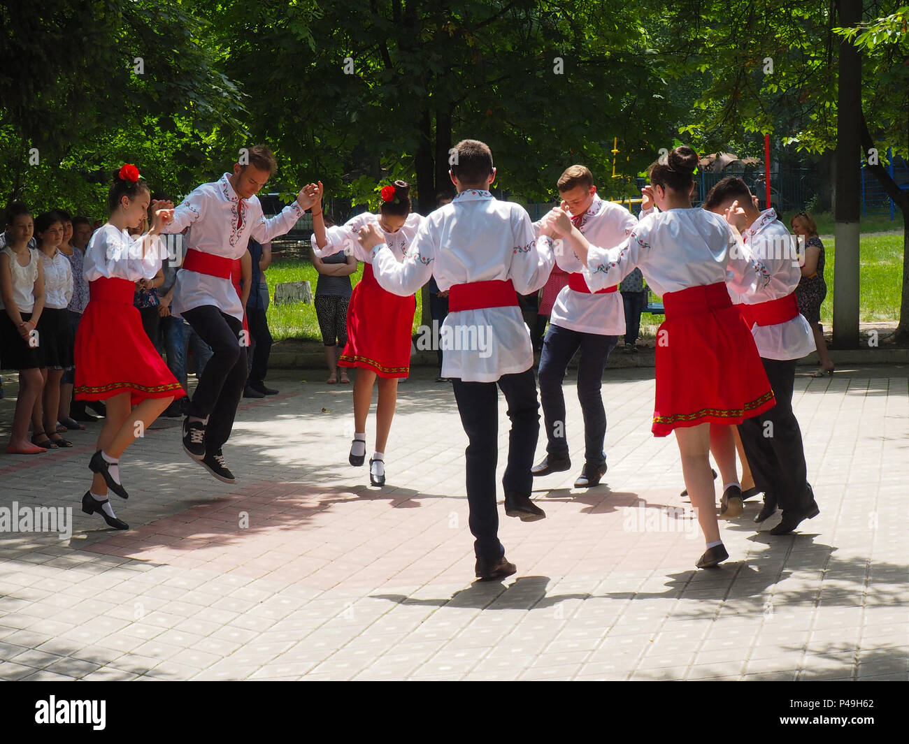 Children, from Special School Number 12, conduct a traditional Moldovan ...