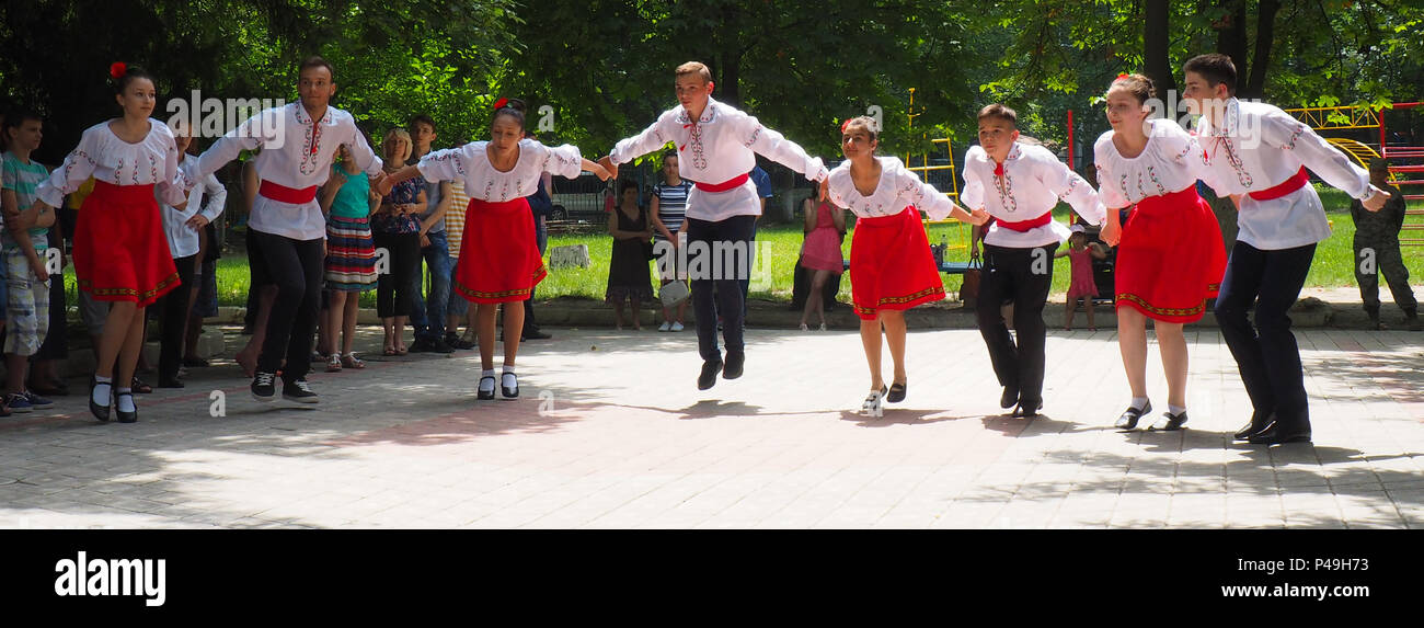 Children, from Special School Number 12, conduct a traditional Moldovan ...