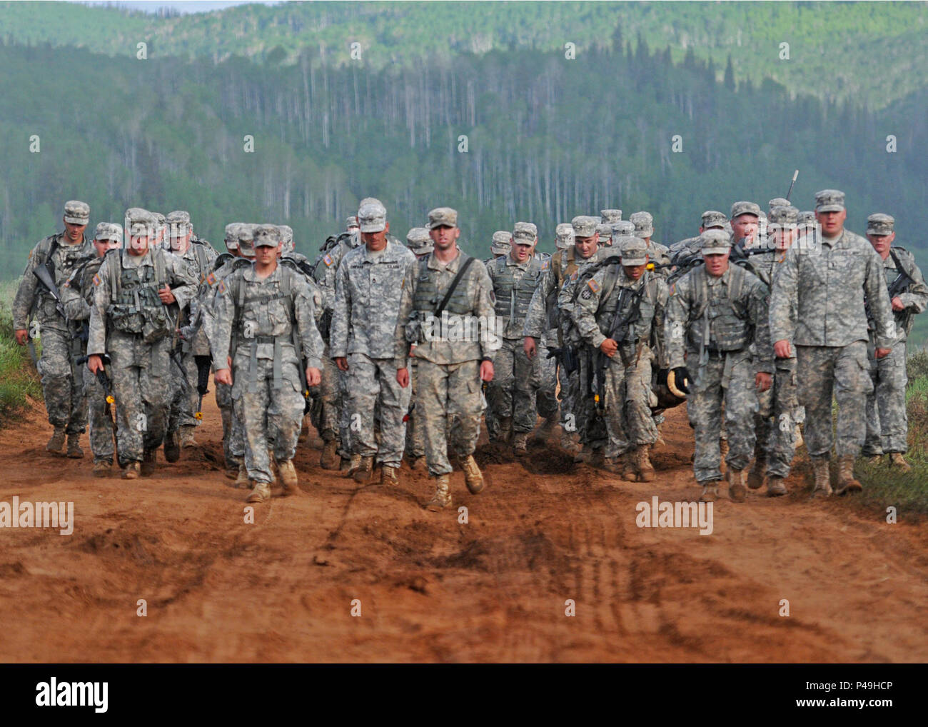 Soldiers with the 118th Sapper Company near the finish line during the ...