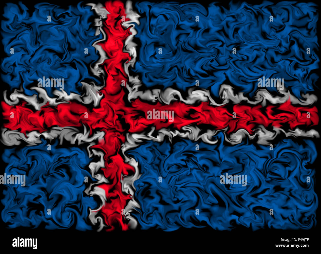 Flag of Iceland - Icelandic flag colors blue, white and red in pulsing ...