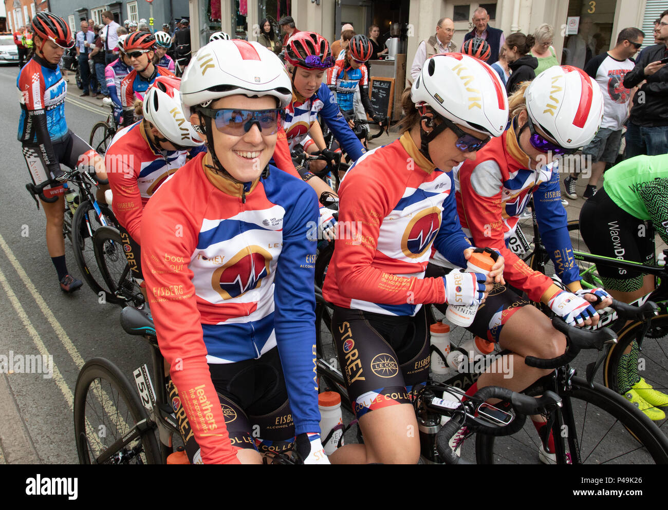 The Storey Racing team lining up at the start of the 2018 Ovo Women's ...