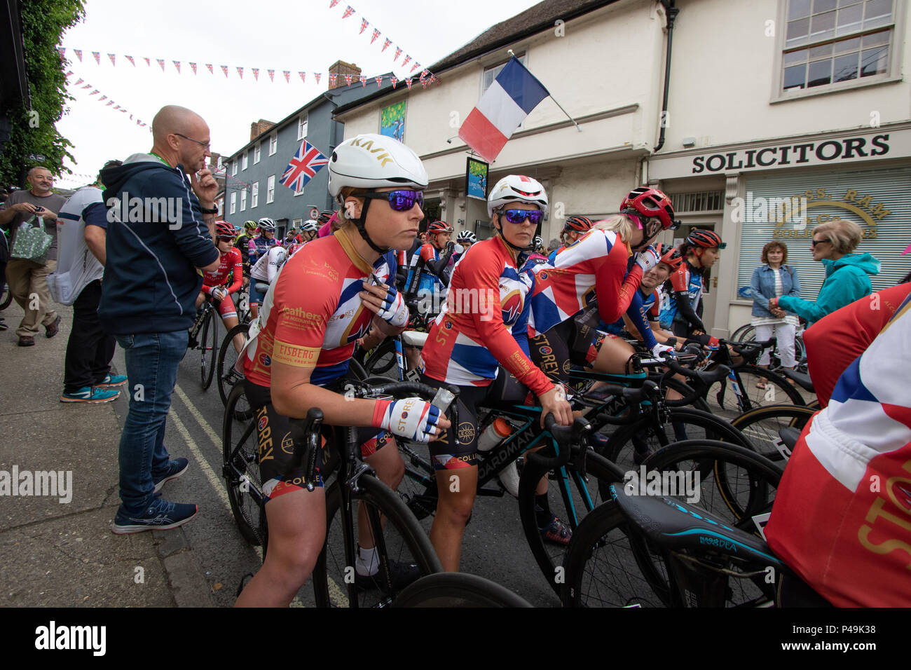 The Storey Racing team lining up at the start of the 2018 Ovo Women's ...