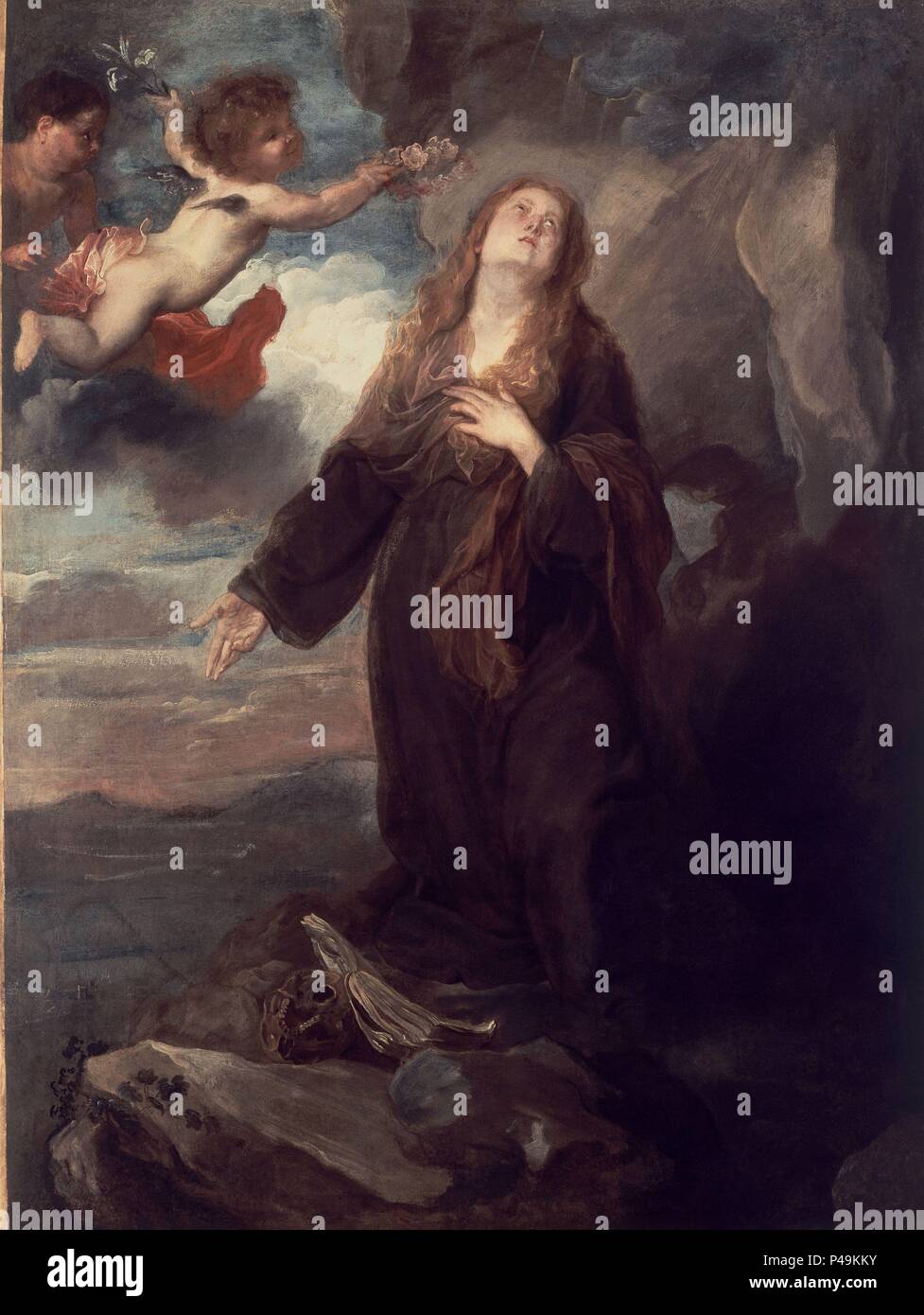 Angels with roses hi-res stock photography and images - Alamy