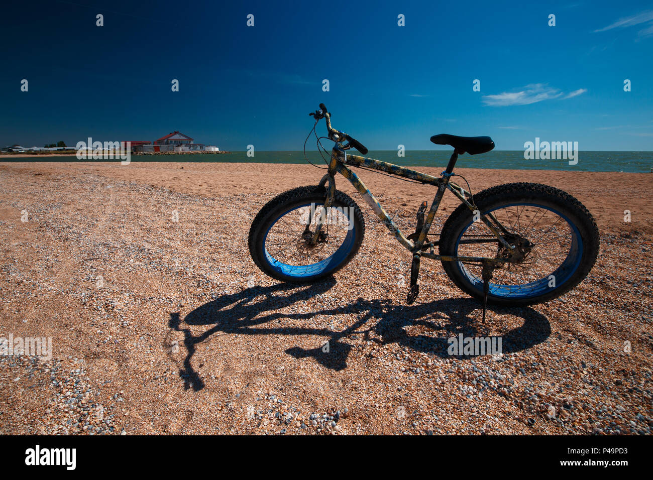 Fat Bike in the summer on the beach. Cycling and active lifestyle Stock ...