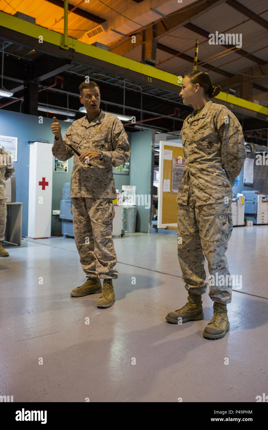 U.S. Marine Corps Lt. Gen. William Beydler, left, Marine Corps Forces ...