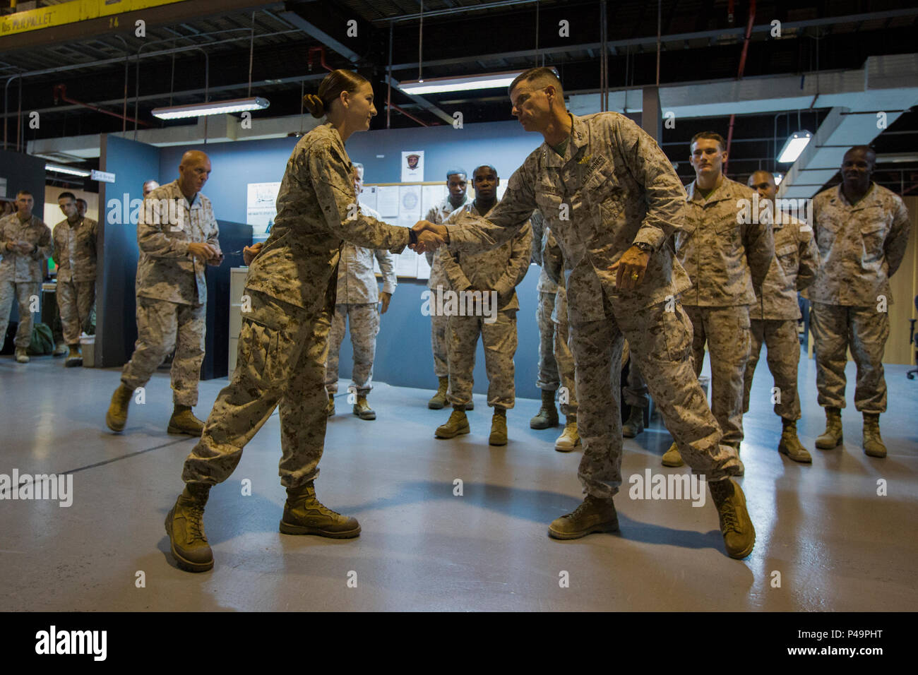 U.S. Marine Corps Lt. Gen. William Beydler, left, Marine Corps Forces ...