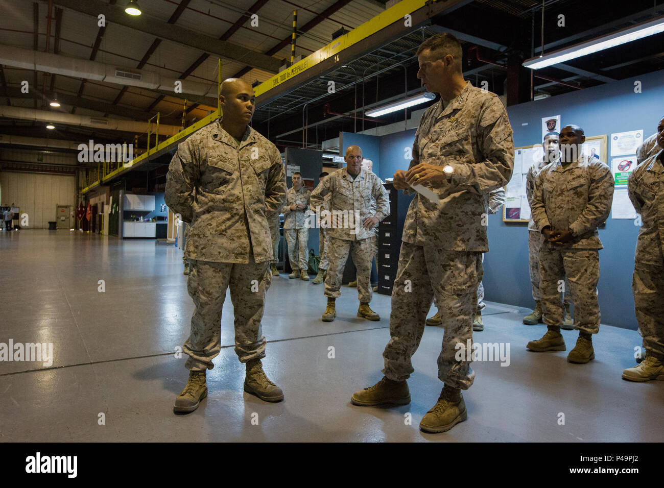 U.S. Marine Corps Lt. Gen. William Beydler, left, Marine Corps Forces ...