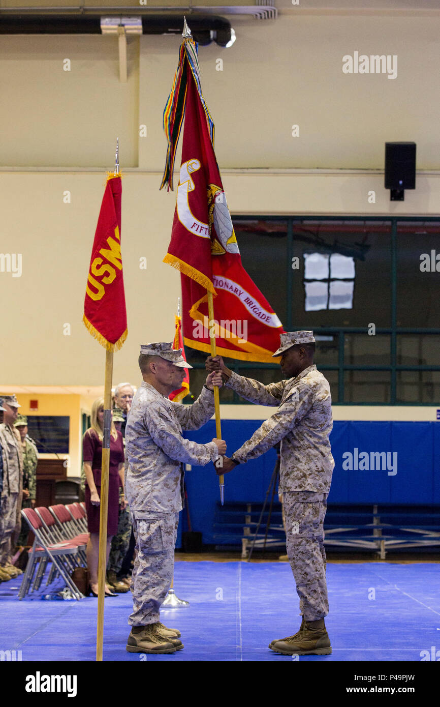 U.S. Marine Corps Sgt. Maj. Clifford Wiggins, right, the Sgt. Maj. of ...
