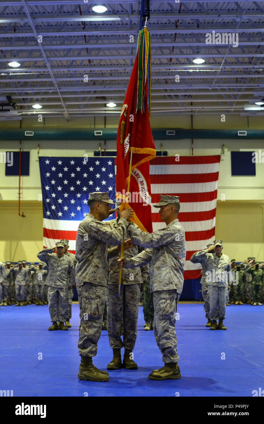 The outgoing commanding general of the 5th Marine Expeditionary Brigade ...