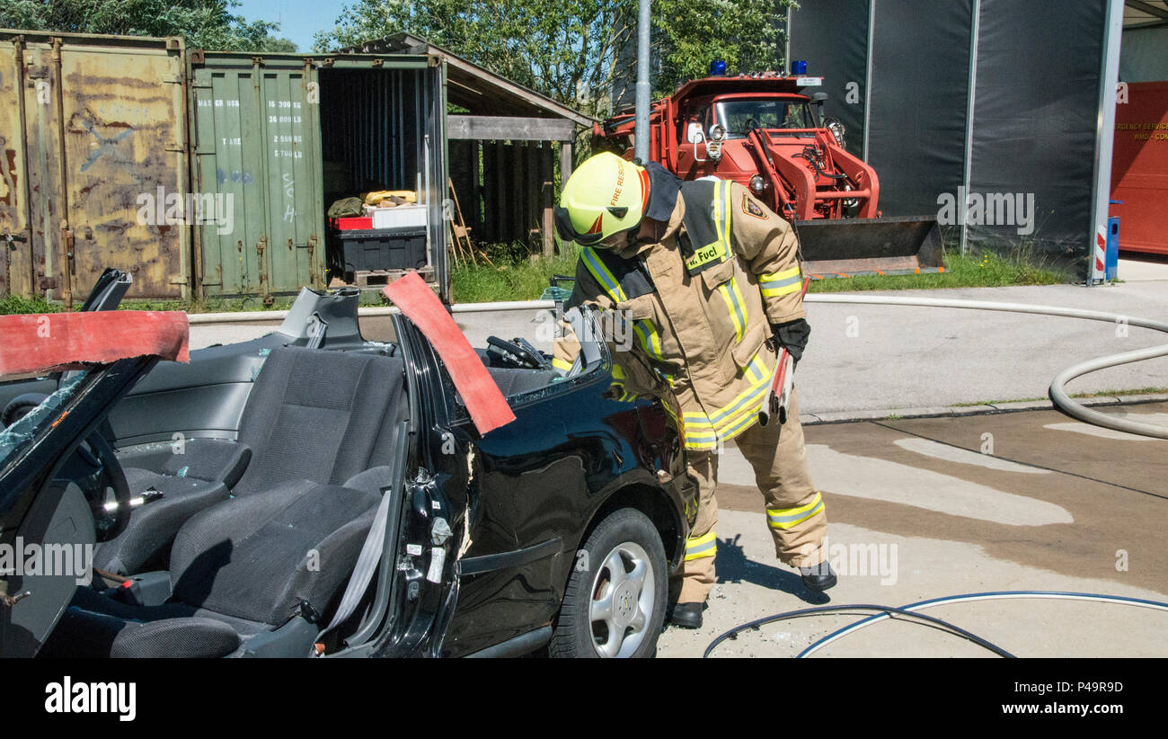 Michael Fuchs, a civilian firefighter from the Illesheim Fire ...