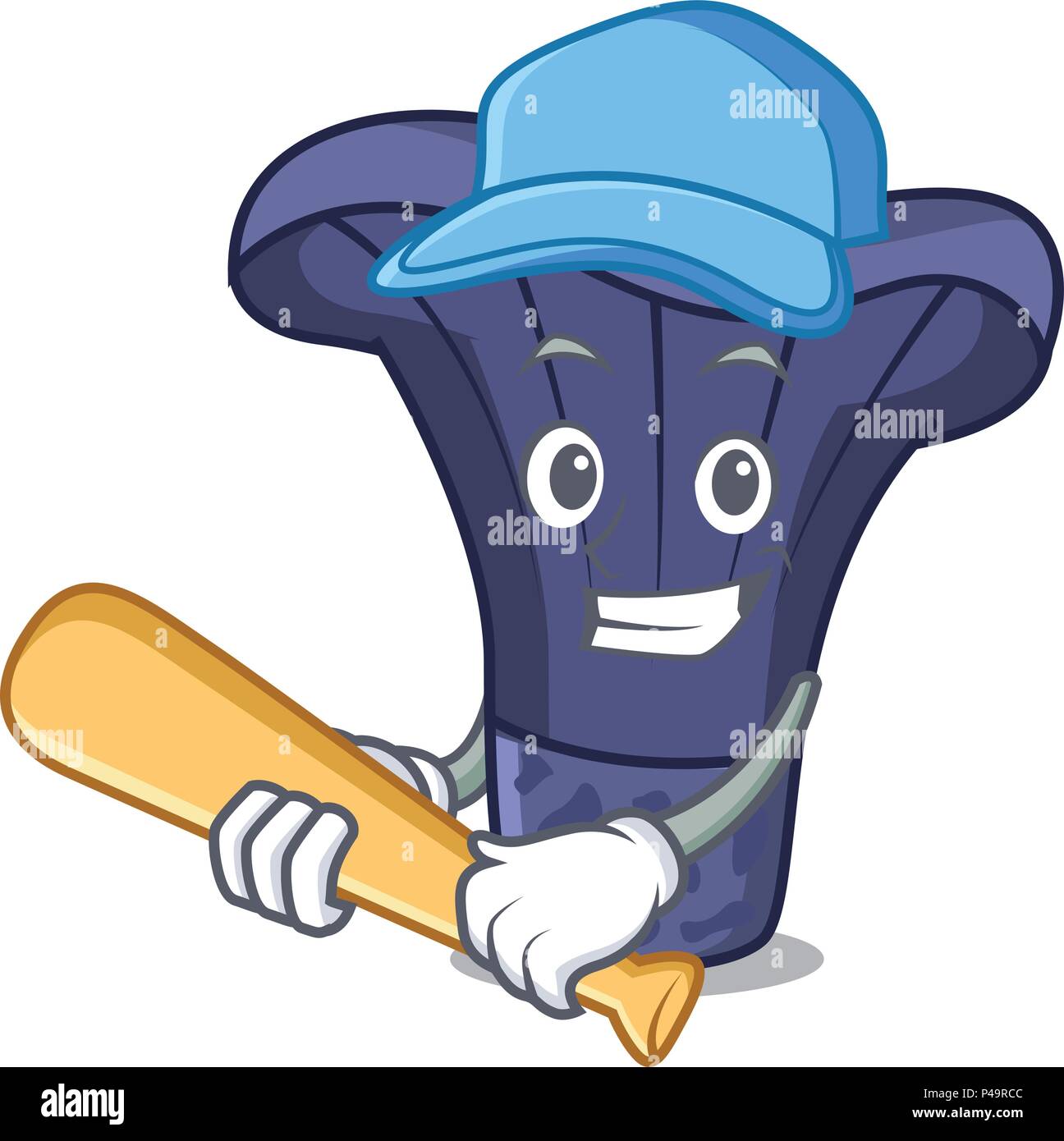 Playing baseball actarius indigo mushroom character cartoon Stock ...