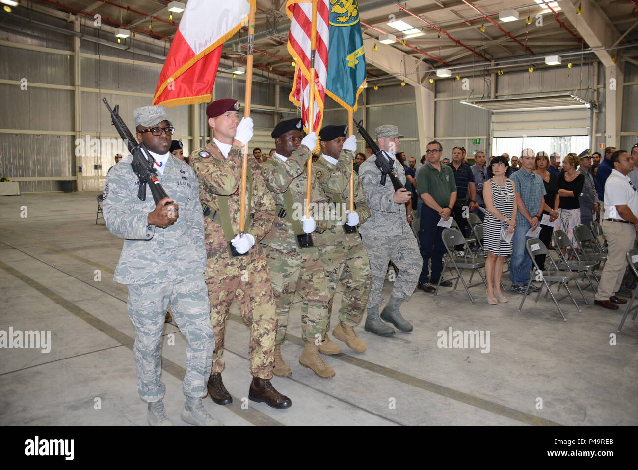 Posting of the Colors, during 405th Army Field Support Battalion-Africa ...