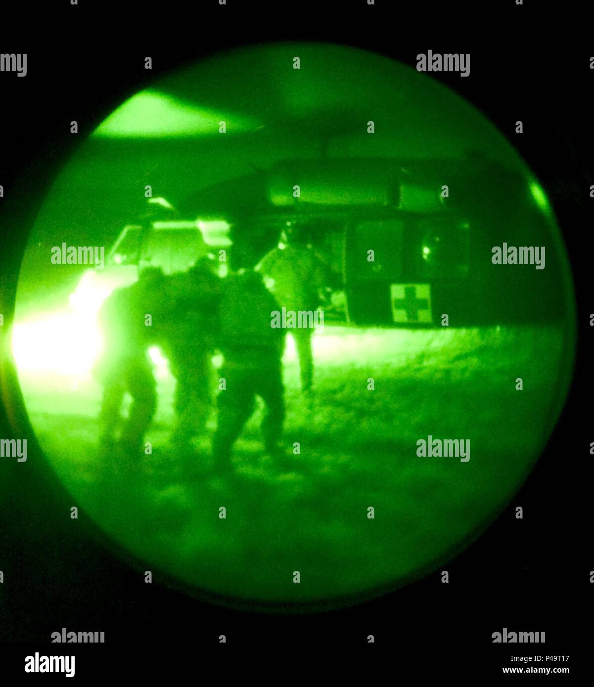 Squads from 576th RCC conduct night MEDEVAC training during Squad ...