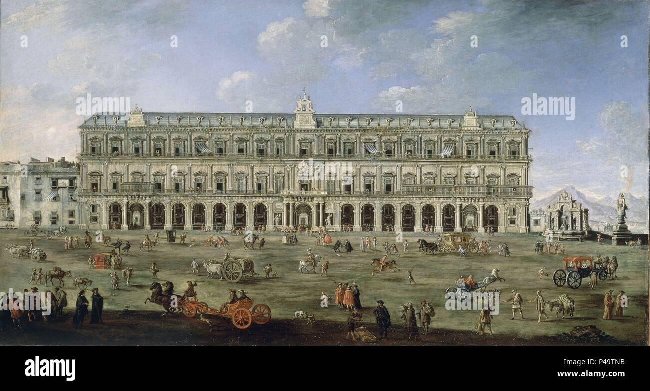 View of the Palace of Naples - 18th century - oil on canvas. Author ...