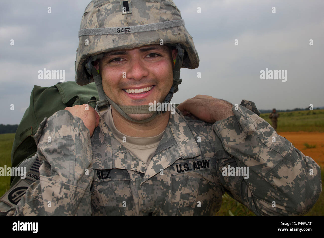 1st Lt. Rodolfo Saez, 982nd Combat Camera Company, walks off St. Mere ...