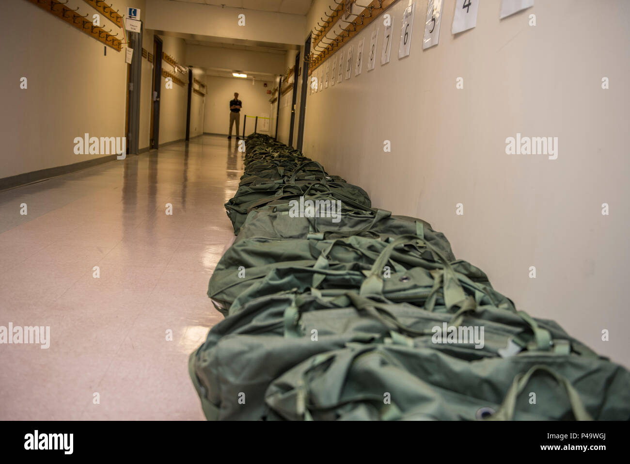 The bags of future Cadets line the hallway of Thayer Hall at the U.S ...