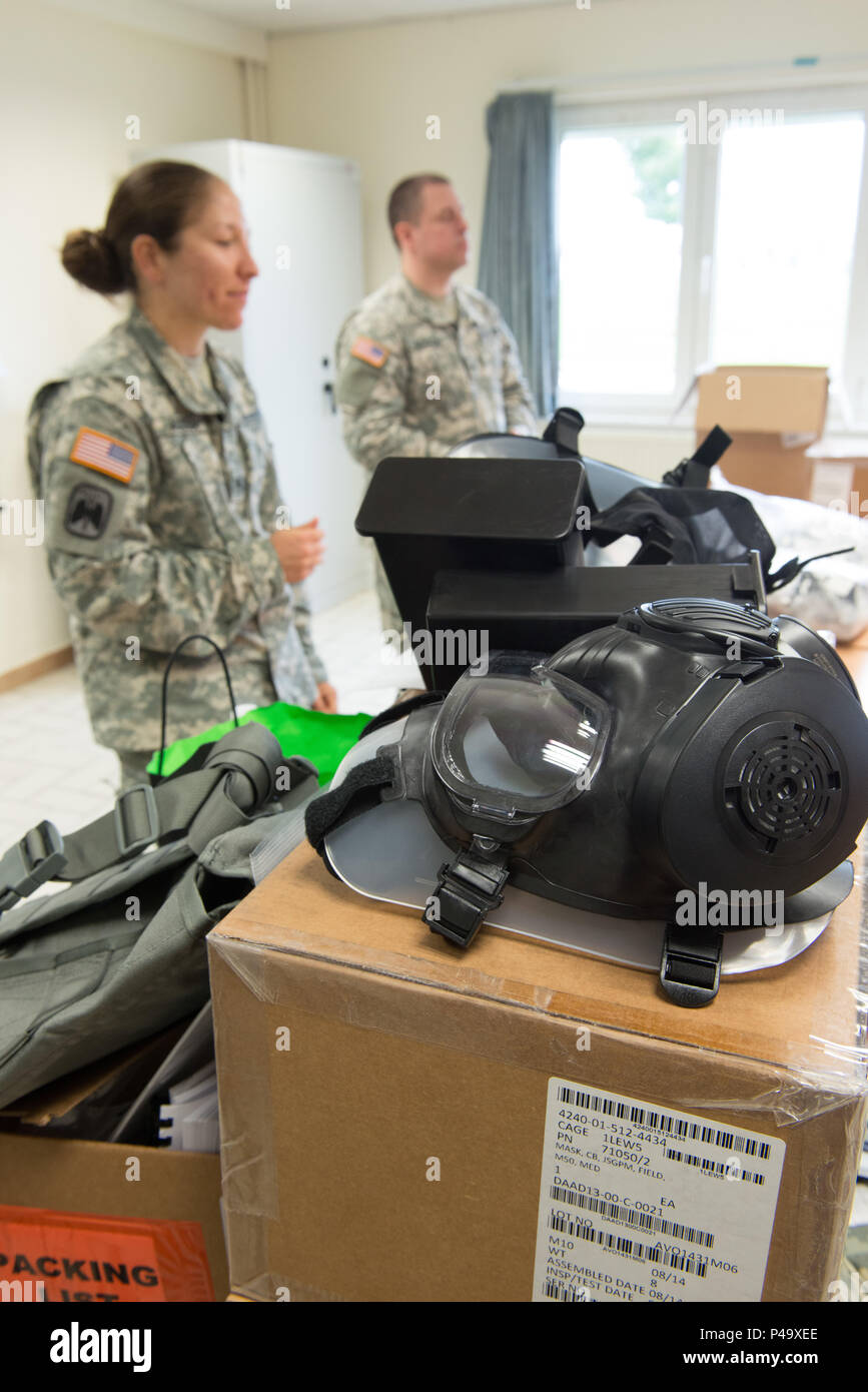 One of the newly issued M50 joint service general purpose mask lays on ...