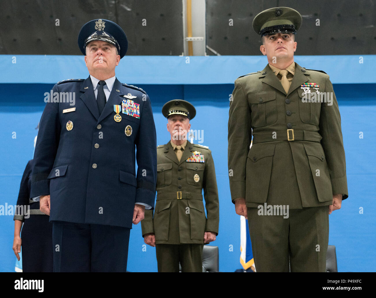 Air Force Chief of Staff Gen. Mark A. Welsh III, stands at attention ...