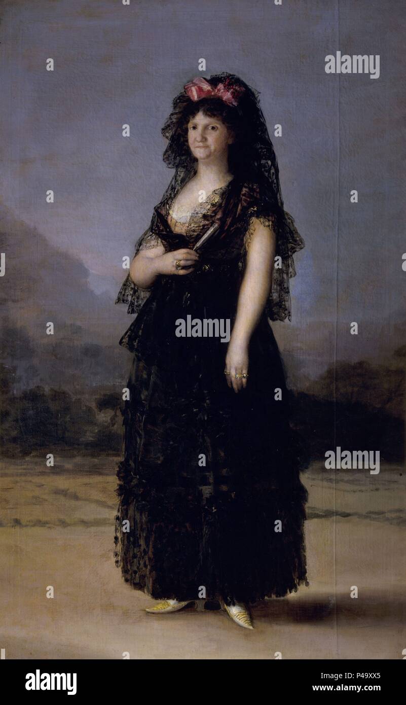Queen Maria Luisa wearing a Mantilla - 1799 - 209x125 cm - oil on ...